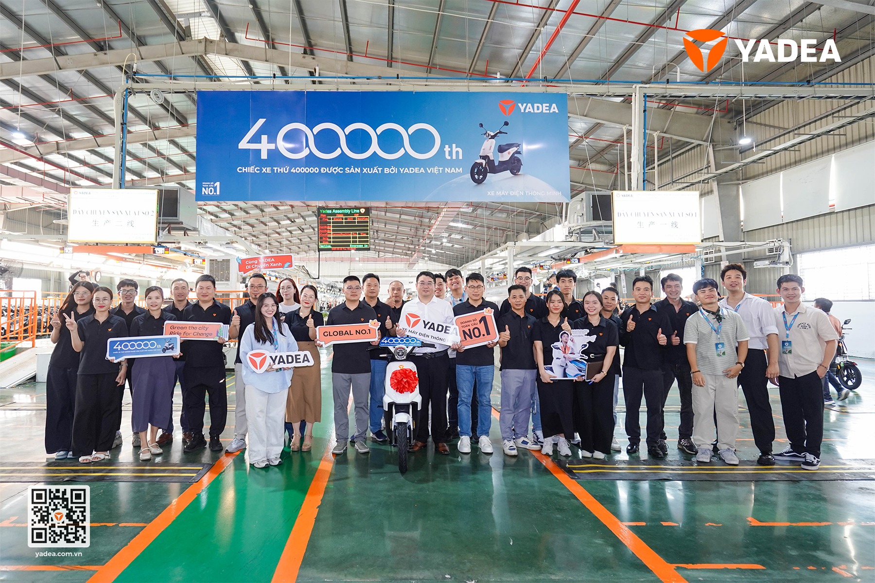 Kỷ niệm xe điện thứ 400.000 xuất xưởng – Dấu mốc tự hào của Yadea Việt Nam trên hành trình xanh ...